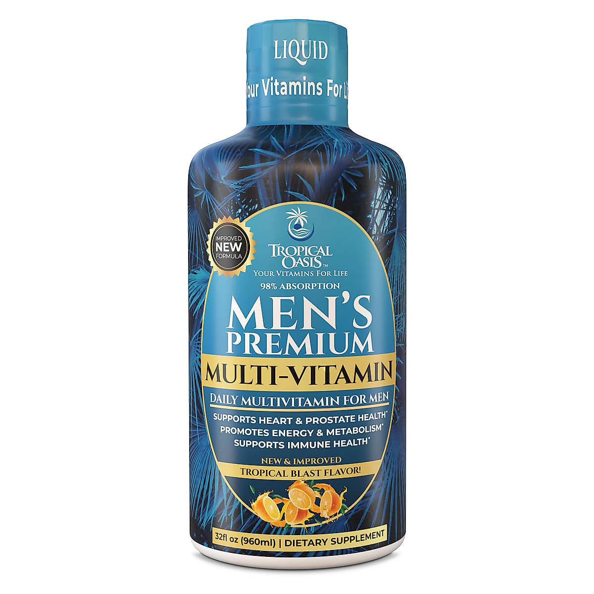 Premium Liquid Multivitamin for Men | Sugar Free Men’s Multi-Vitamin | 100+ Vitamins, Minerals & Amino Acids to Support Muscle, Heart, Brain Health & Energy | 98% Absorption Rate | Non-GMO | 32 Serv