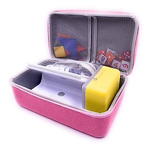 Xcivi Hard Carrying Case for Osmo Fire Tablet Little Starter/Genius Starter Kit with Fire Tablet Base, Storage Organizer for OSMO Fire Base/Numbers/Words/Tangram (Pink)