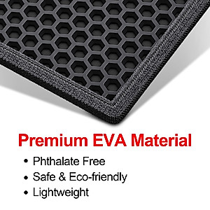 Waretary Cat Litter Box Mat: 36"x 30" Waterproof Kitty Cat Litter Trapping Mat, Easy-clean Double-layer Scatter Control Pad Rug (Black)