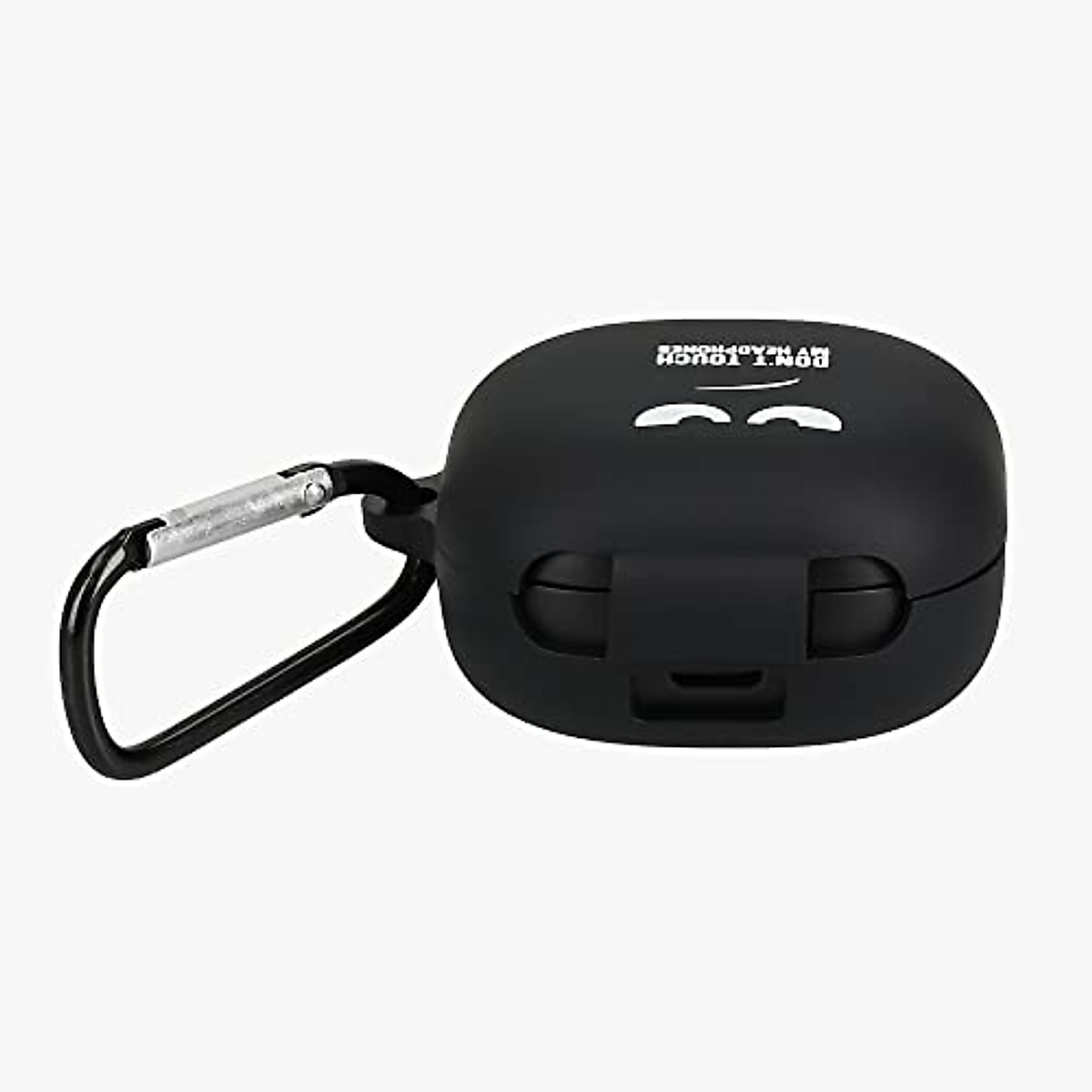 kwmobile Silicone Case Compatible with Samsung Galaxy Buds 2 Pro/Buds 2 / Buds Live - Case Soft Cover - Don't Touch My Headphones White/Black/Black