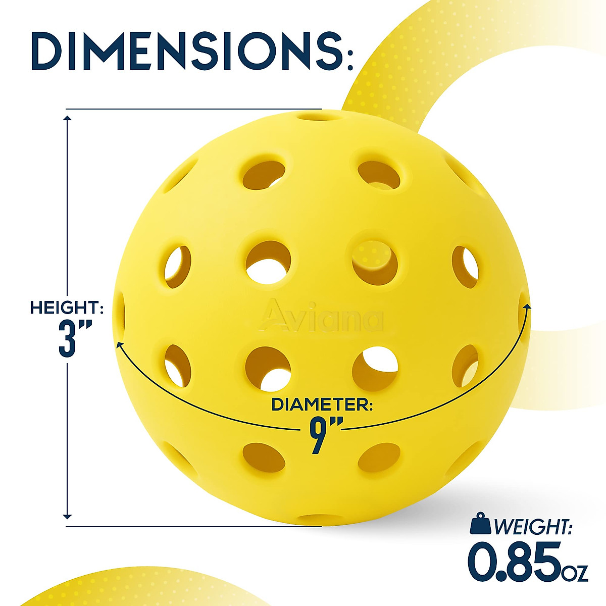 Outdoor Pickleball Balls USAPA Approved 6, 12 & 48 Packs Professional for Sanctioned Tournament Play 40 Holes & Specifically Designed for Outdoor Courts (12 Pack, Yellow)