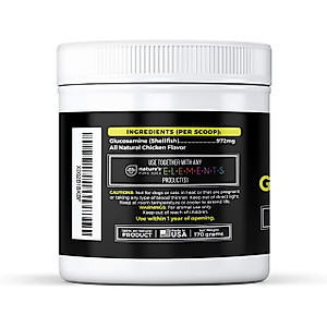 Nature's Pure Edge Original Extra Strength Glucosamine Dog and Cat Supplement Flavored with Real Chicken. Treats Painful and Damaged Joints. 170 gram Jar.