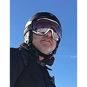 Rapid Eyewear Tahko SKI and SNOWBOARD GOGGLES TO WEAR OVER GLASSES for Men and Women. Mirrored UV Double Lens Anti Fog System. OTG Fit Over Your Spectacles. Black - White & Orange Mirror Lenses