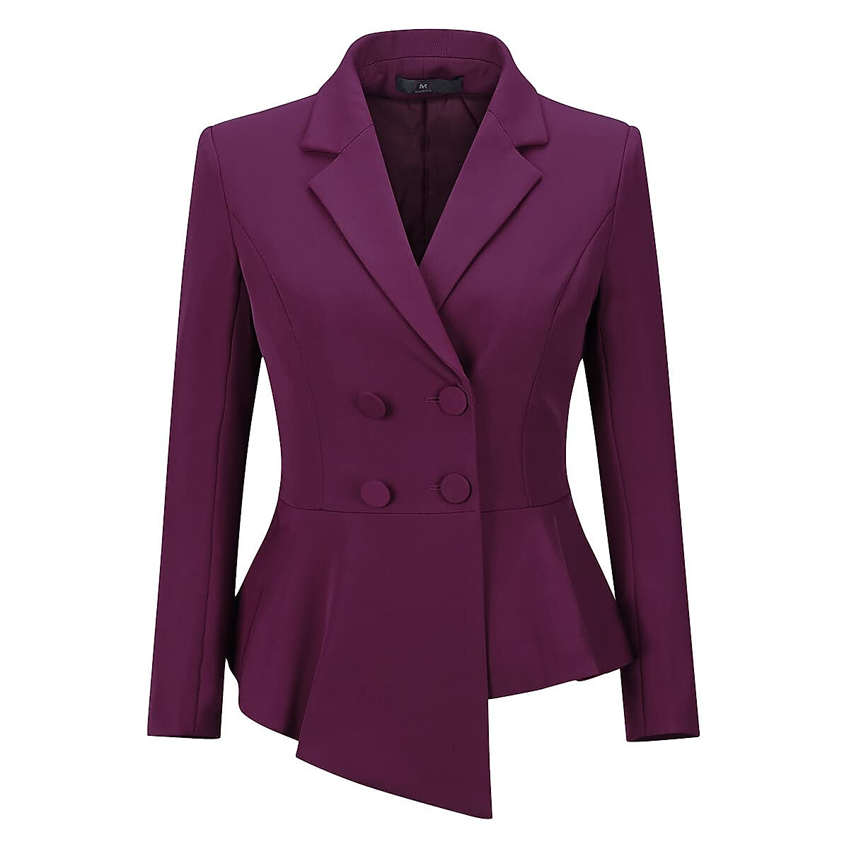 YUNCLOS Women's Double Breasted 2 Piece Suit Set 2 Button Blazer Jacket and Pants Burgundy