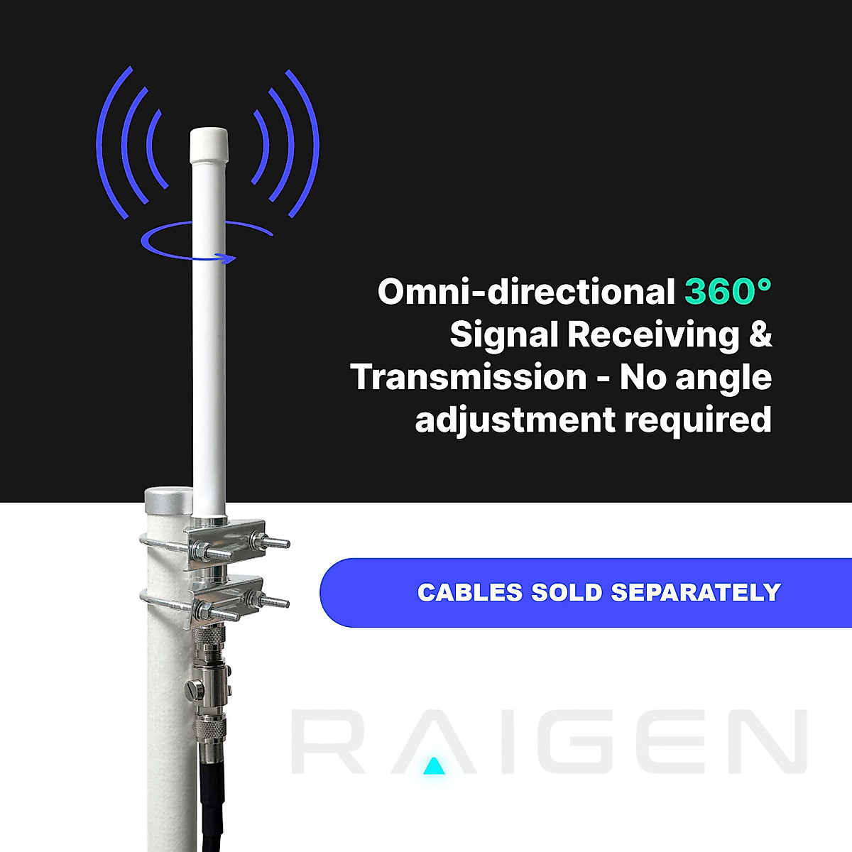 RAIGEN Helium Miner 5.8dBi Antenna LoRa 915 MHz 20in Indoor Outdoor Omni-Directional HNT Hotspot for MNTD, Nebra, RAK, Bobcat, Syncrob, and Sensecap [Cables Sold Separately] (5.8 dbi)