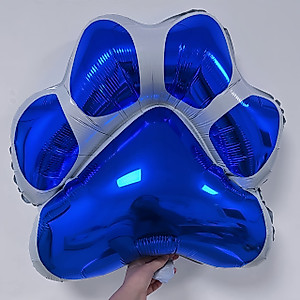 CYMYLAR 3PCS 25 * 28 inch Blue White Dog Paw Balloon Blueyi Foil Balloons/Blueyi Birthday Party Supplies Balloons/Baby Shower Girls and Boys Blue Theme Happy Birthday Party Decorations