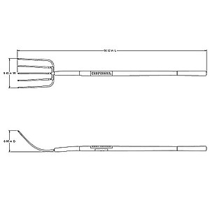CRAFTSMAN CMXMKIT0070 2-Piece Long Wood Handle Composting Tool Set with Transfer Shovel and 5-Tine Manure Fork, Brown