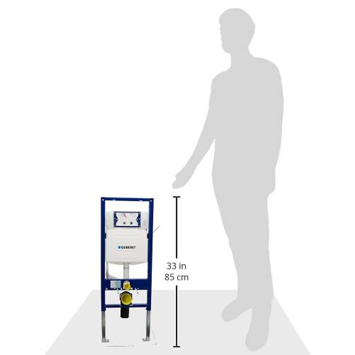 Geberit 111.335.00.5 DuoFix In-Wall System with Sigma Concealed Tank for 2x6 Wall Construction, Plastic, White