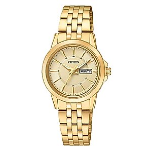 Citizen Quartz Womens Watch, Stainless Steel, Classic, Gold-Tone (Model: EQ0603-59P)