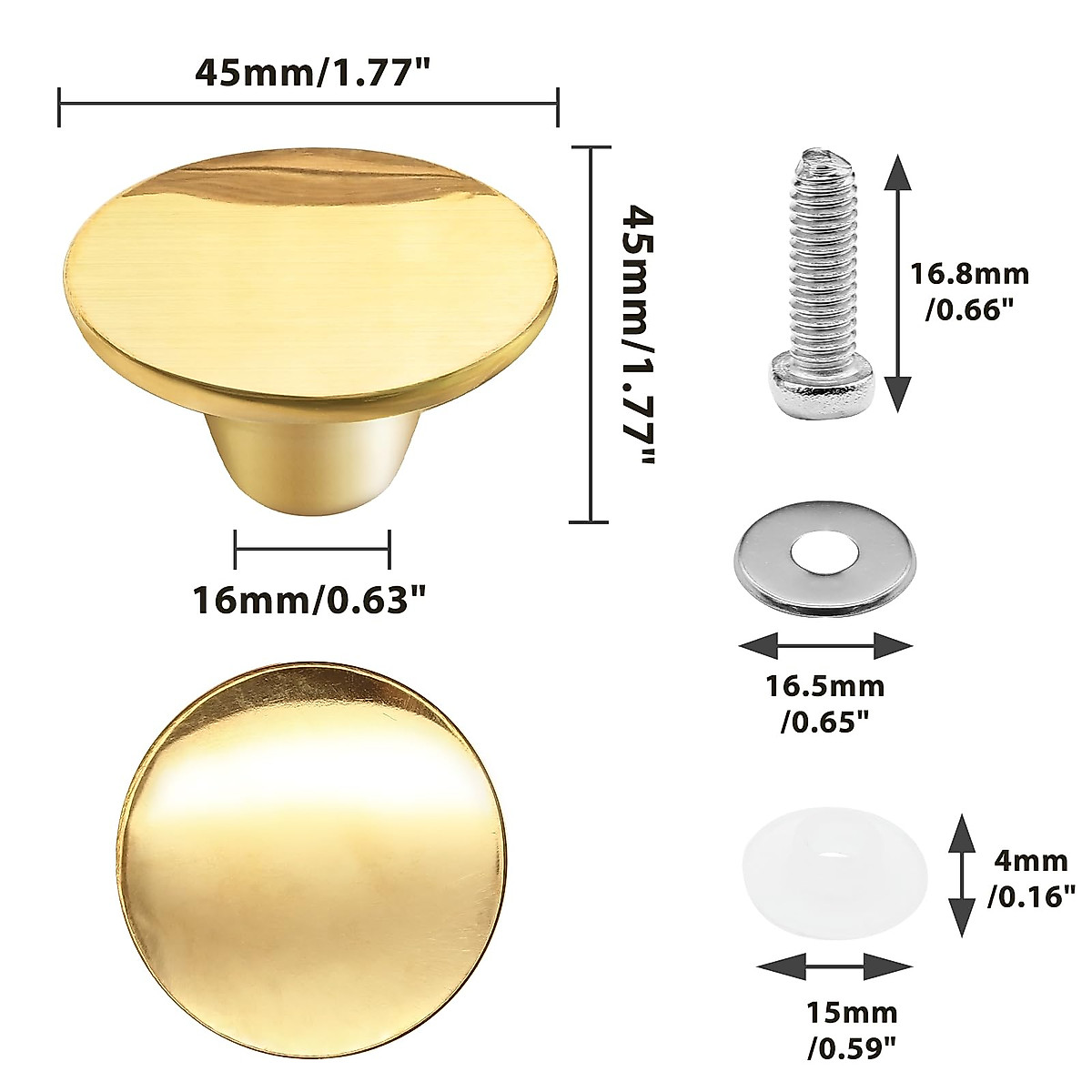 Uenhoy 4 Pcs Dutch Oven Knob Stainless Steel Pan Pot Lid Handle Replacement Knobs for Le Creuset, Aldi, Lodge and Other Enameled Dutch Oven, Gold