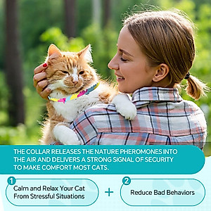 WEALLIN 4 Packs Calming Collar for Cats, Cat Calming Collar Anxiety Aggression Relief Stress Pheromone Collar for Cats, Cat Calming Products with 60 Days Long-Lasting Effect, Adjustable for Most Cat