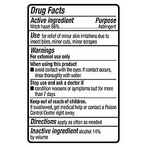 Amazon Basics Witch Hazel USP Astringent, Unscented, 16 Fluid Ounces (Previously Solimo)