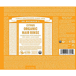 Dr. Bronner's Fair Trade & Organic Hair Conditioning Rinse - Citrus Orange, 8 Ounce