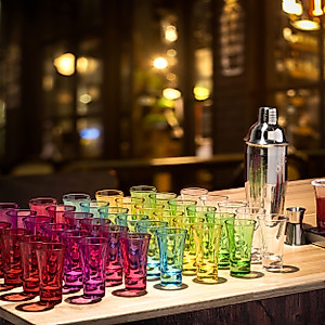 M&N HOME Colorful Shot Glasses - Fun Bachelor Party Decorations or Bar Glasses - 2 ounce Set of 6