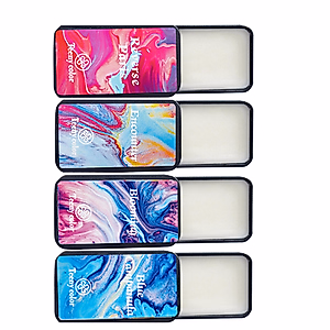 Grospe 4PCS Solid Balm Sets, Alcohol-Free Suitable for All Skin Type, Solid Perfume Portable Pocket Balm Perfume Perfect for Travel Use Natural Fragrance Perfume for Women