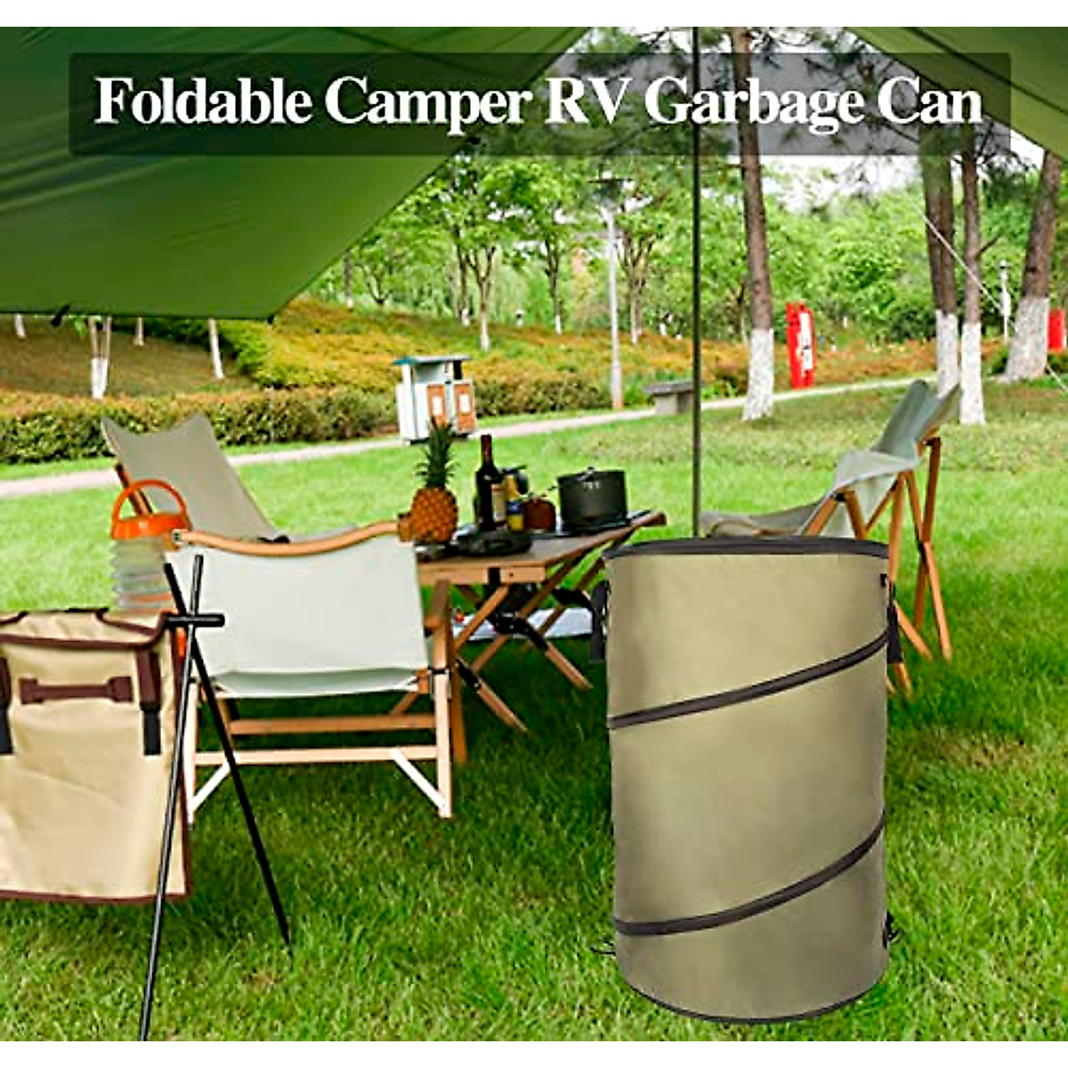 Collapsible Lawn and Leaf Bag Pop-Up Trash Can/Recycle Bin Leaf Waste Bag Outdoor Leaf Bin, 30 Gallon Collapsible Garden Bag for Lawn Yard Garden Camping with Handle(2 Pack)