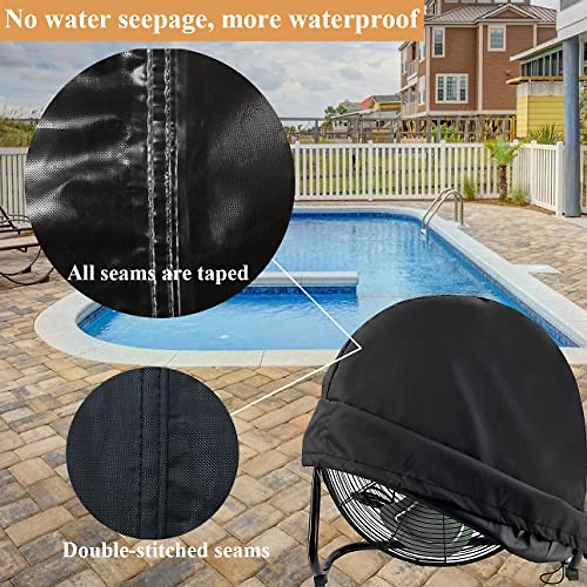 Capolo Heavy Duty Fan Cover for Dust, Industrial Shop Fan Covers Outdoor Waterproof for 18-20" High Velocity Floor Fan, Commercial, Garage, and Greenhouse Use