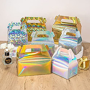 SZYCHEN 10 pcs/holographic gift box cake candy biscuit packaging portable carton for wedding and birthday parties