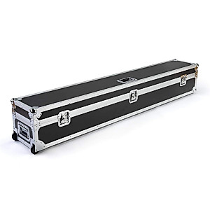 Displays2go Trade Booth Travel Case w/Wheels, Butterfly Latches – Black (CACASE01)