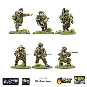 Wargames Delivered Bolt Action Miniatures - British Airborne Troop Set, World War 2 Miniatures, 28mm Scale Plastic Army Men for Miniature War Game by Warlord Games
