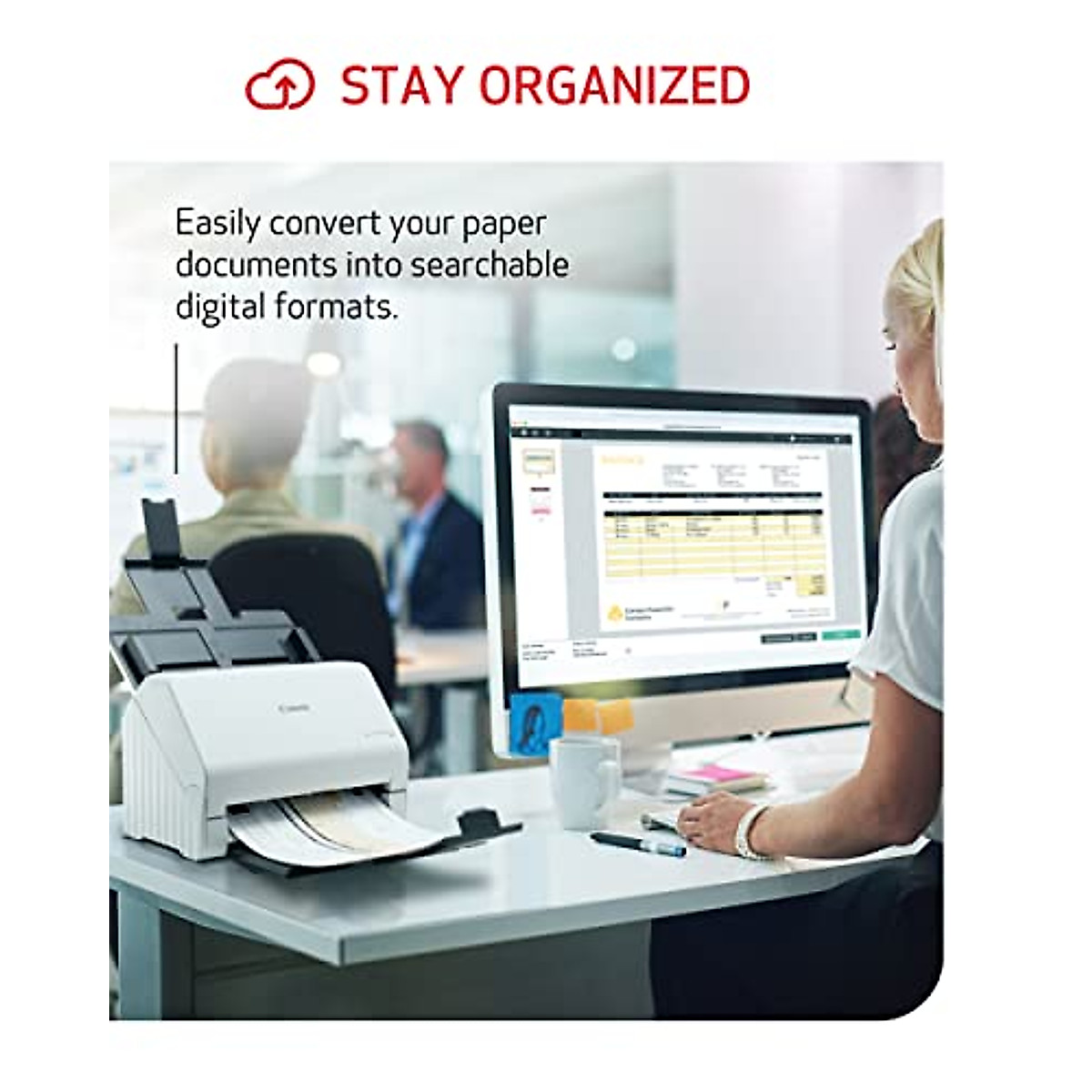 Canon imageFORMULA R30 Office Document Scanner, Auto Document Feeder and Duplex Scanning, Plug-and-Scan Capability, No Software Installation Required