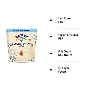 Blue Diamond Almonds Almond Flour, Gluten Free, Blanched, Finely Sifted, 48 oz