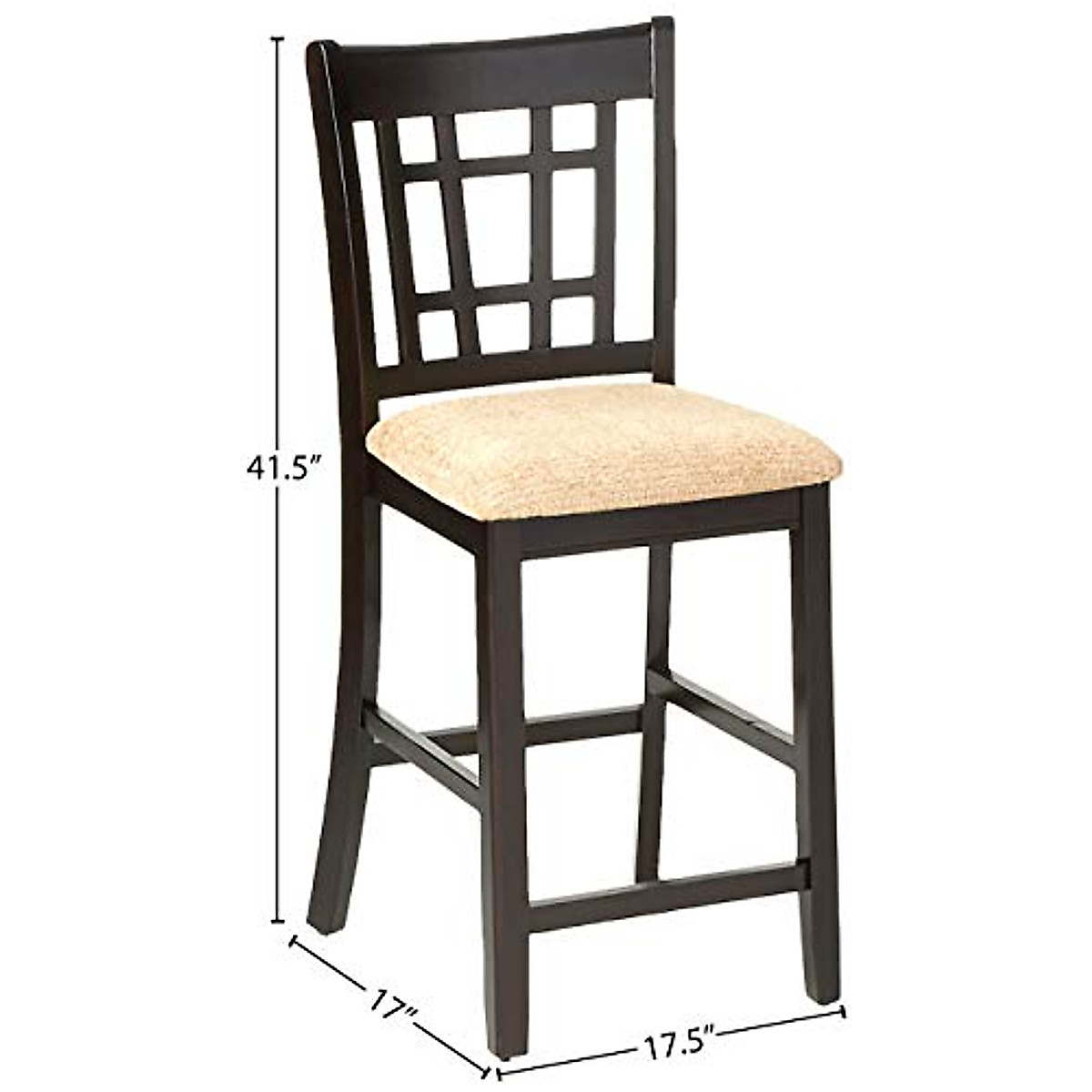 Coaster Furniture Lavon 5-Piece Storage Counter Table Dining Set Tan and Espresso 105278-S5