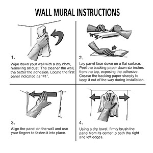 SIGNFORD Removable Wall Sticker/Wall Mural Navy Blue Graphite Granite Wall Pattern Abstract Shapes Digital Art Minimalism Bohemian Relax/Calm for Living Room, Bedroom, Office - 100x144 inches