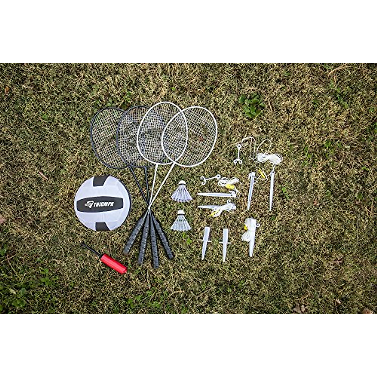 Triumph Sports unisex adult Advanced badminton sets, Triumph Advanced Volleyball/Badminton Set, One Size US