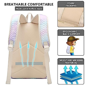 EZYCOK Teen Girls School Backpack Kids Bookbag Set with Lunch Box Pencil Case Travel Laptop Backpack Casual Daypack, Pink