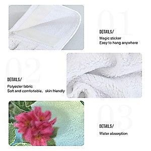 YYZZH Hummingbird Bird Floral Print Red Apple Flower Blue Sky Kitchen Hand Towels with Hook & Loop Set of 2 Absorbent Bath Hand Towel Hanging Tie Towel