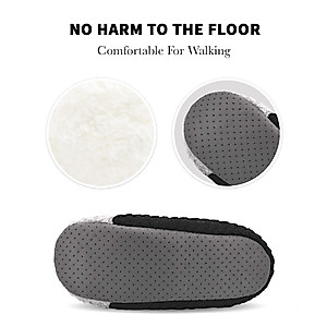 DICUIRD Womens Cozy&Warm Animal Slipper Socks with Grippers-House Socks(Black Cat, 8-10)