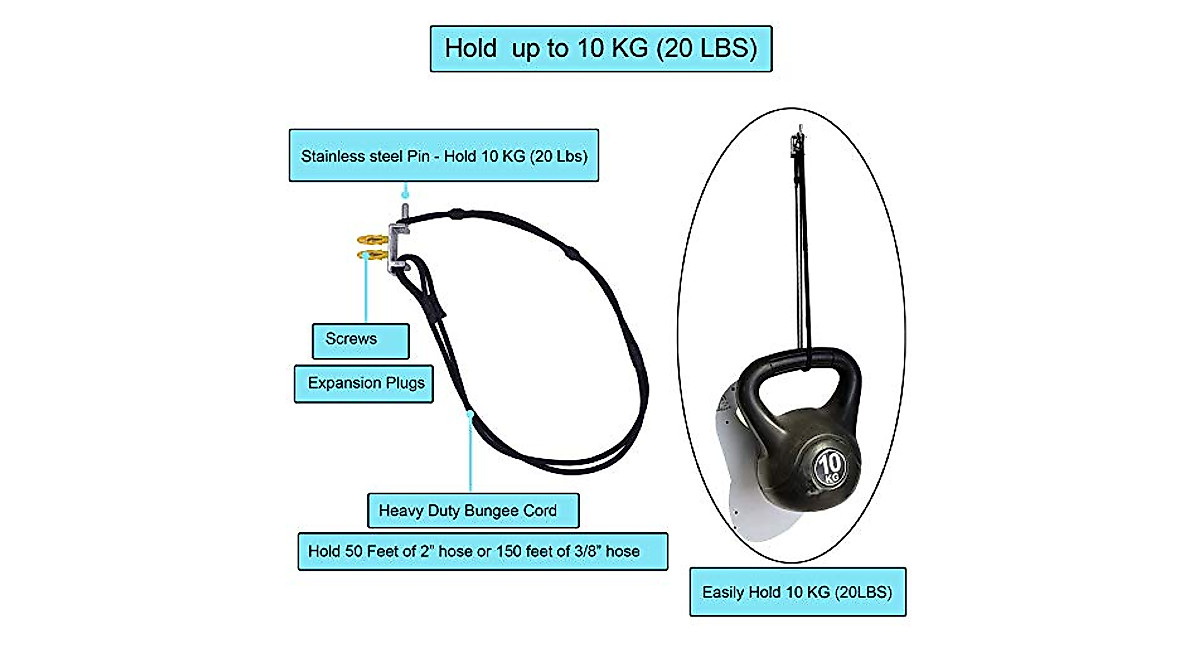 Pool Hose Hanger - Rust-Resistant, Space-Saving Organizer for Up to 50 Ft