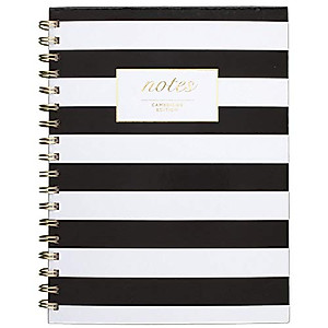 Cambridge Business Notebook, Hardcover, 80 Sheets, 9-1/2 x 7 Inches, Fashion, Black/White Stripe (59012)