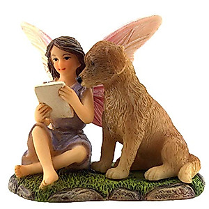 PRETMANNS Fairy Garden Fairies - Fairy Garden Accessories - Fairies for Fairy Garden Outdoor - Garden Fairy Figurine Sofia with Dog for Miniature Garden - 1 Item