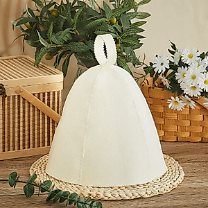 JaGely 2 Pcs Sauna Hat Vaporarium Hat Sauna Wool Hat Russian Banya Cap for Men Women Bath Accessories (Gray,White)