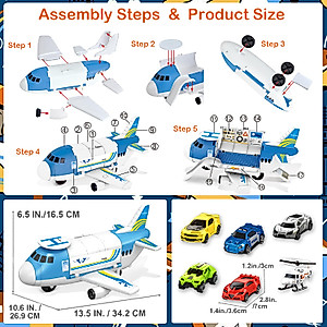 GUDEHOLO Airplane Toy, Airplane Toys for 3 Years Old, Toy Airplane for Boys Age 4-7, Airplane Toys for Toddlers, Toys for 2 3 4 5 Years Old, Aeroplane Toy, Plane Toys for Birthday