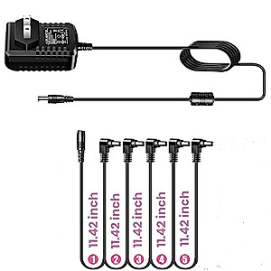 Pedal Adapter 9V DC 1A 1000ma Tip Negative 5 Way Daisy Chain Cables Power Supply for Guitar Effect Pedals