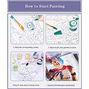 VIGEGU Paint by Numbers for Adults-Gnomes Flower Paint by Numbers Kits,Paint by Numbers for Kids Beginners,Gift Home Wall Decor(12X16inch)