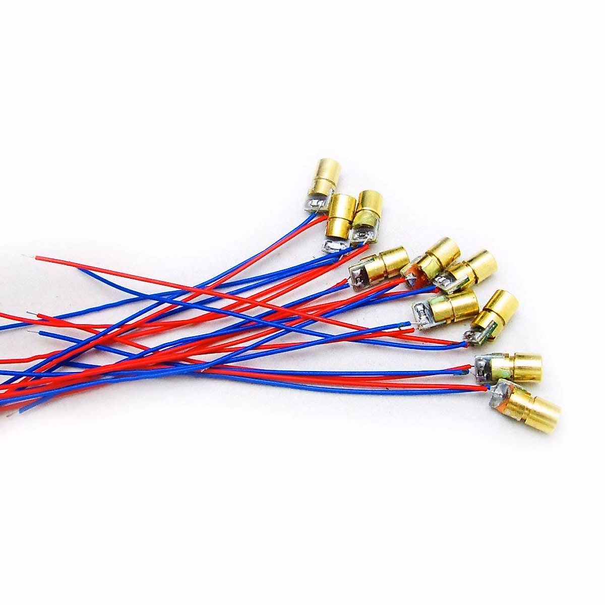 HiLetgo 10pcs 5V 650nm 5mW Red Dot Laser Head Red Laser Diode Laser Tube with Leads Head Outer Diameter 6mm