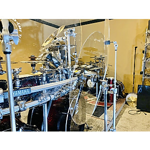 DistinctAndUnique 22 inch - 3 Pack Crystal Clear Acrylic Drum KIT Baffle - Muffles Live Recording Standard Mounting On All Cymbal Stand Performance Shields Sound Barrier