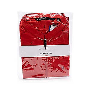 Barber Strong The Barber Vest, Men's Red, Hair Repellent, Ultra Lightweight and Breathable Mesh Side Panels, Sleeveless, Features 3 Pockets and 2-Way Zipper Closure - Size 2XL, Great for Pet Grooming