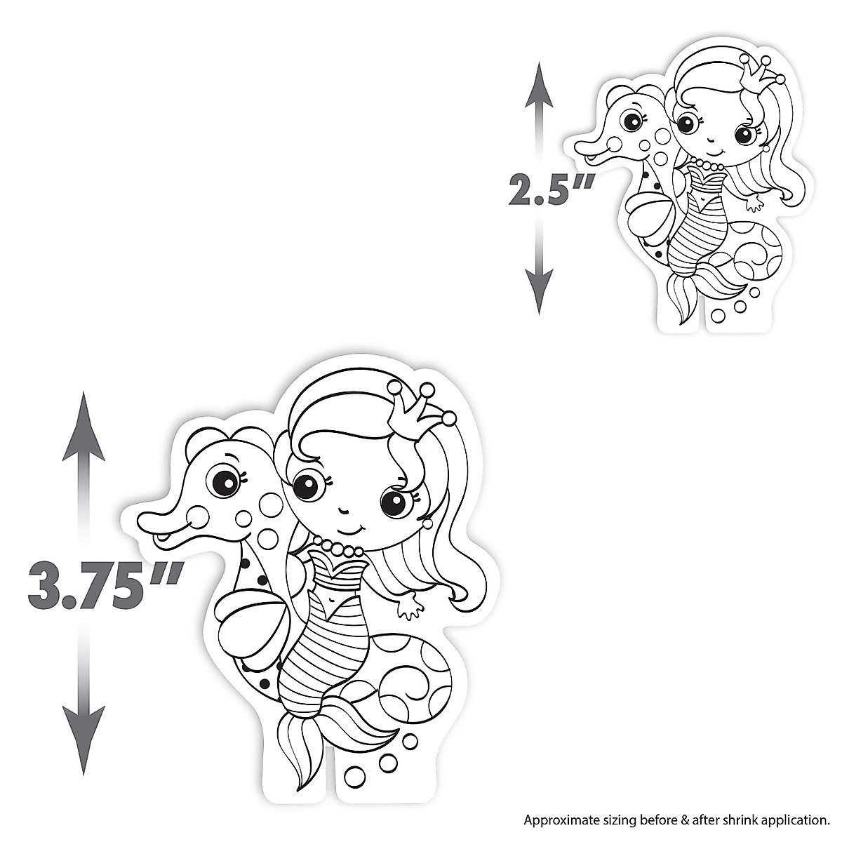 Shrinky Dinks Minis Mermaids, Includes 10 Preprinted Shrinky Dinks, Kids Art and Craft Activity Set, Kids Toys for Ages 5 Up by Just Play