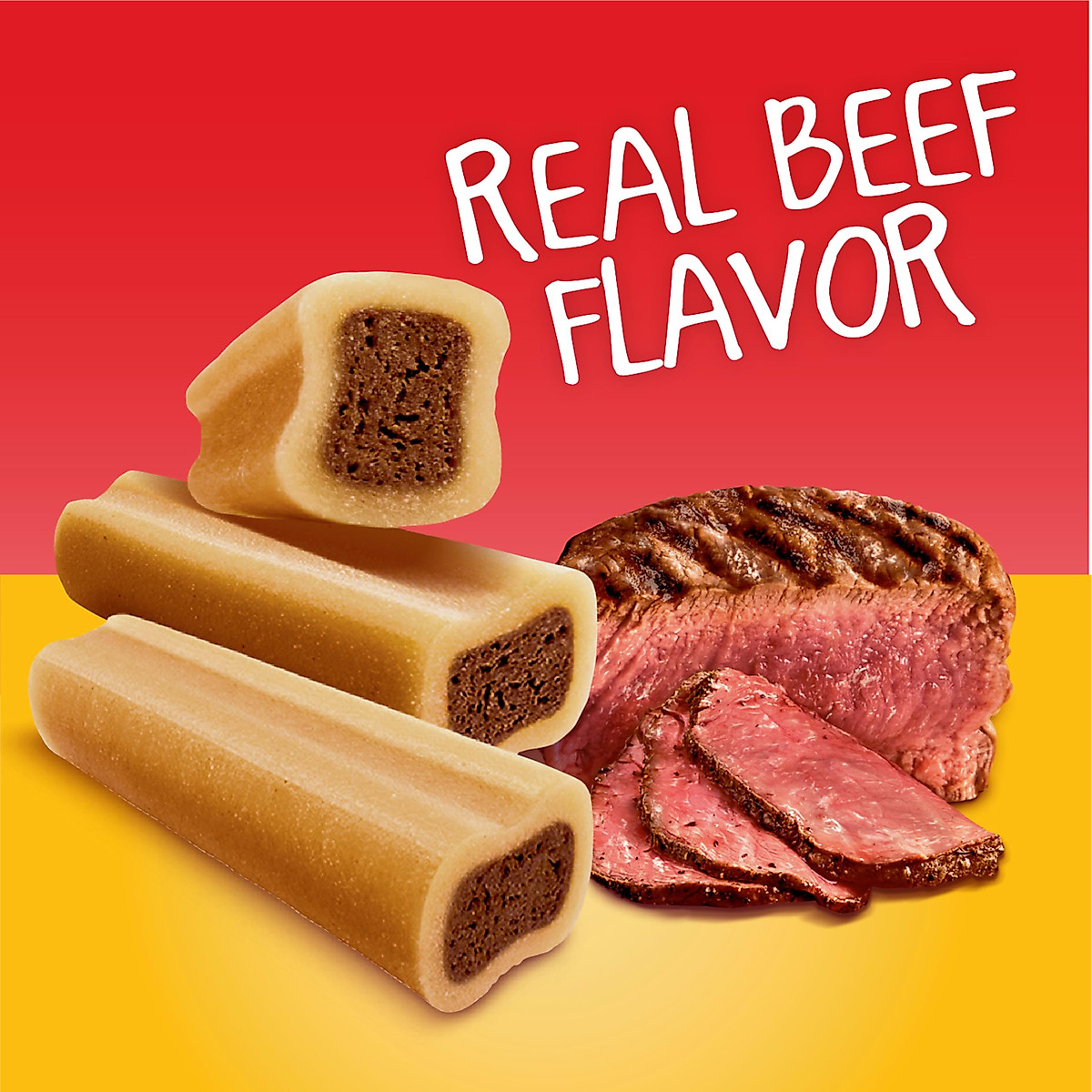 GYCO Mini Jumbone Real Beef Flavor Dental Treats for Dogs, 21 oz Pouch. A Long-Lasting Dog Bone That is Specially Designed for Treating Toy Dogs and Small Adult Dogs.