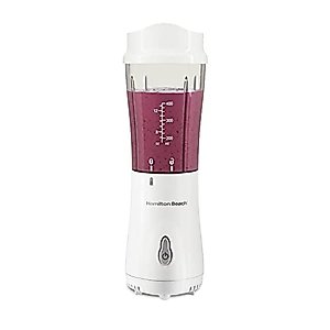 Hamilton Beach Personal Blender for Shakes and Smoothies with 14oz Travel Cup and Lid, White (51101V)