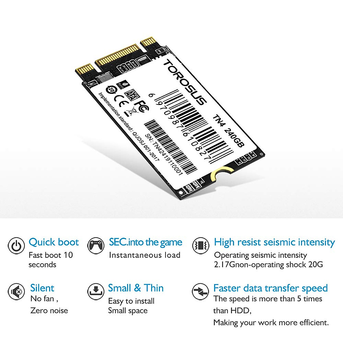 TOROSUS M.2 NGFF 22 * 42mm M.2 2242 240GB Solid State Drive Disk for Desktop PCs and MacPro