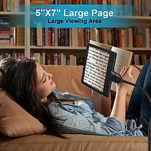 5X Magnifying Glass with Light and Stand, 36 LED Dimmable Floor Magnifying Lamp, 3-in-1 Adjustable Lighted Magnifier for Reading, Sewing, Crafts, Close Work etc