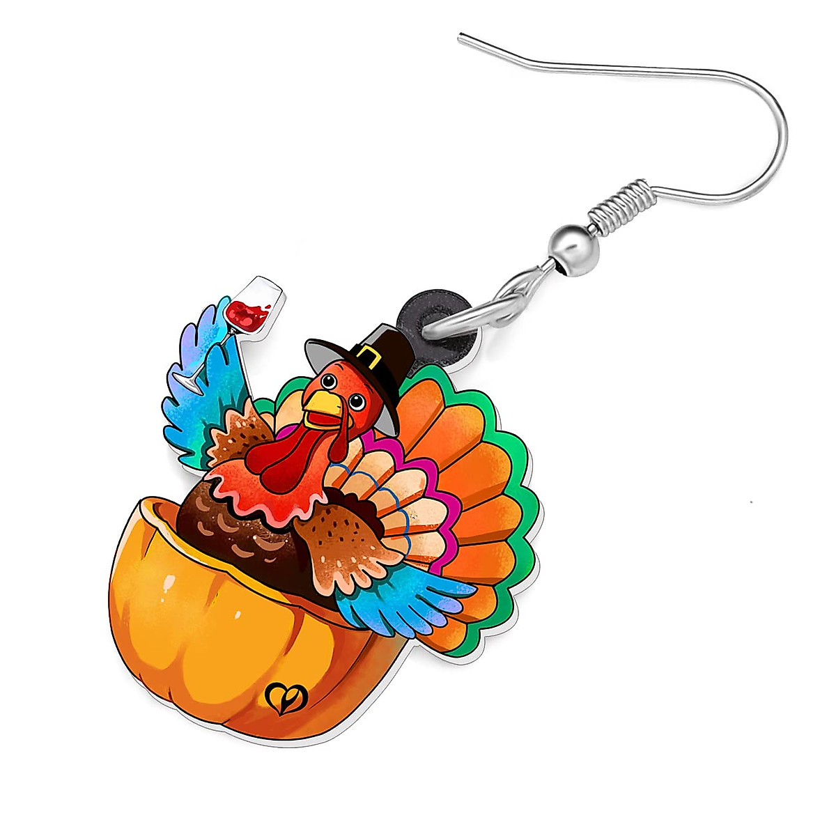 NEWEI Acrylic Thanksgiving Anime Turkey Chicken Earrings For Women Fashion Charm Jewelry Gifts (Azure)
