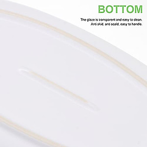 Cabilock Fish Shaped Dish Ceramic Dinner Plate Food Plate Dessert Appetizer Platter Snack Tray Server Fish Decor for Home Restaurant White