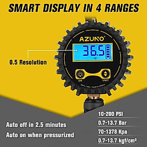 Bike Tire Inflator with Pressure Gauge - Schrader Air Compressor Tool